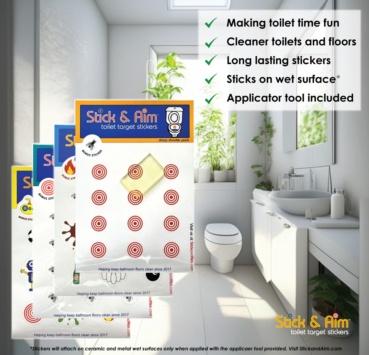 Toilet Target Stickers - Bundle Pack – Stick & Aim