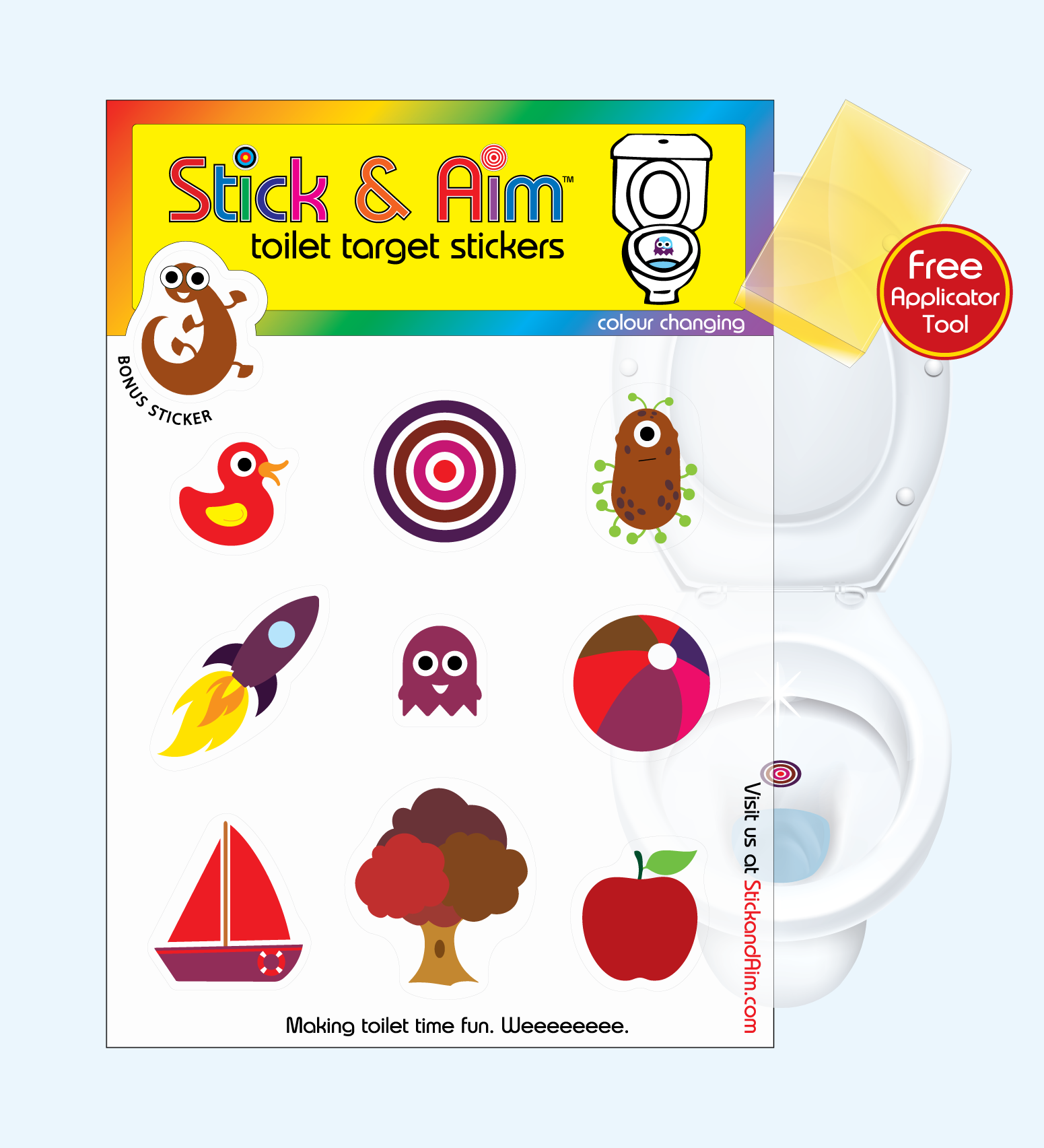 Stick & Aim Toilet Targets